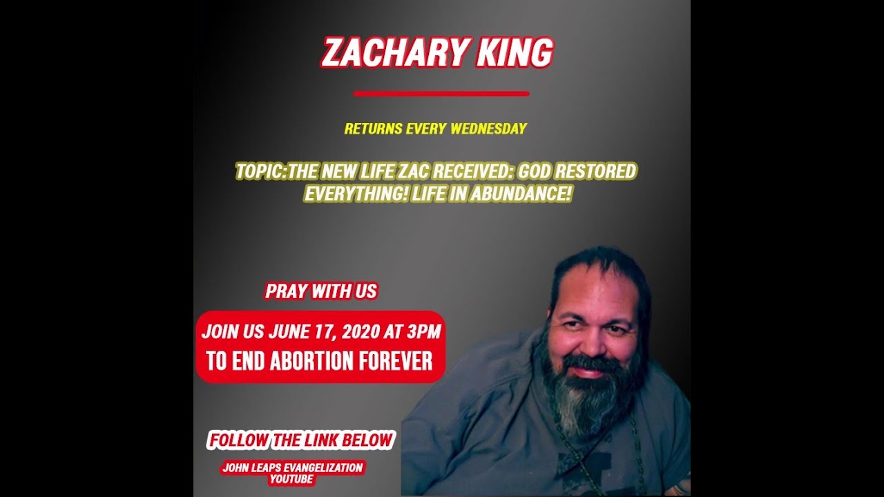 Wednesdays with Zachary King - John Leaps Evangelization livestream ...