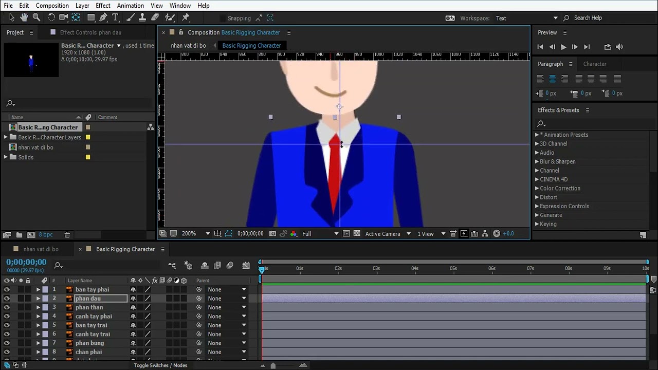 Học motion graphic với after effect: Rigging nhân vật giả lập xương #1 ...