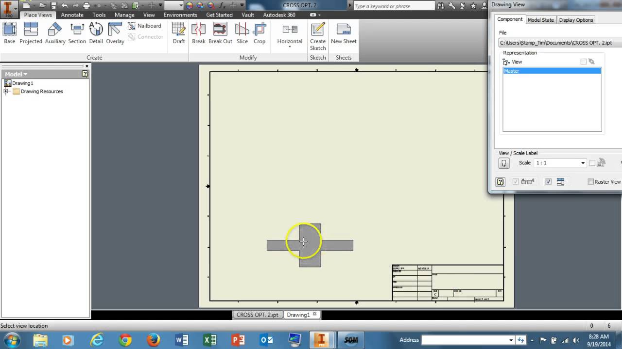 Creating a 3 view drawing on Inventor - YouTube