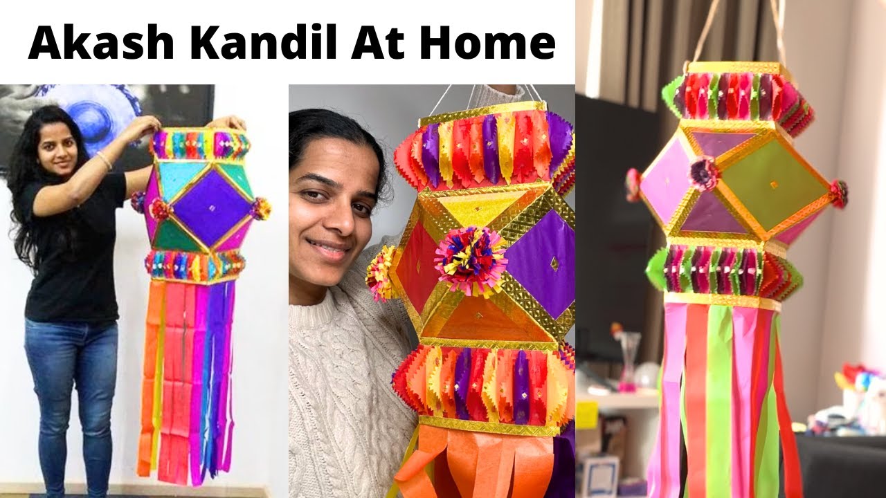 Akash Kandil Making At Home | How To Make Akash Kandil For Diwali # ...