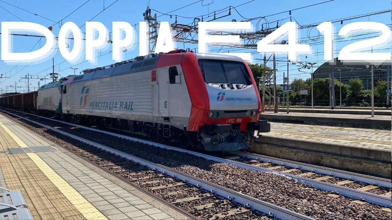DOPPIA DI E412 alla stazione di Treviglio - YouTube
