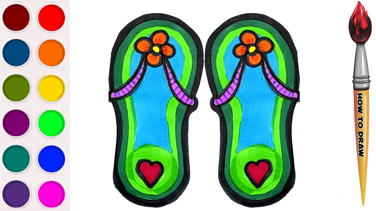 How to Draw Flip Flop Easy - YouTube