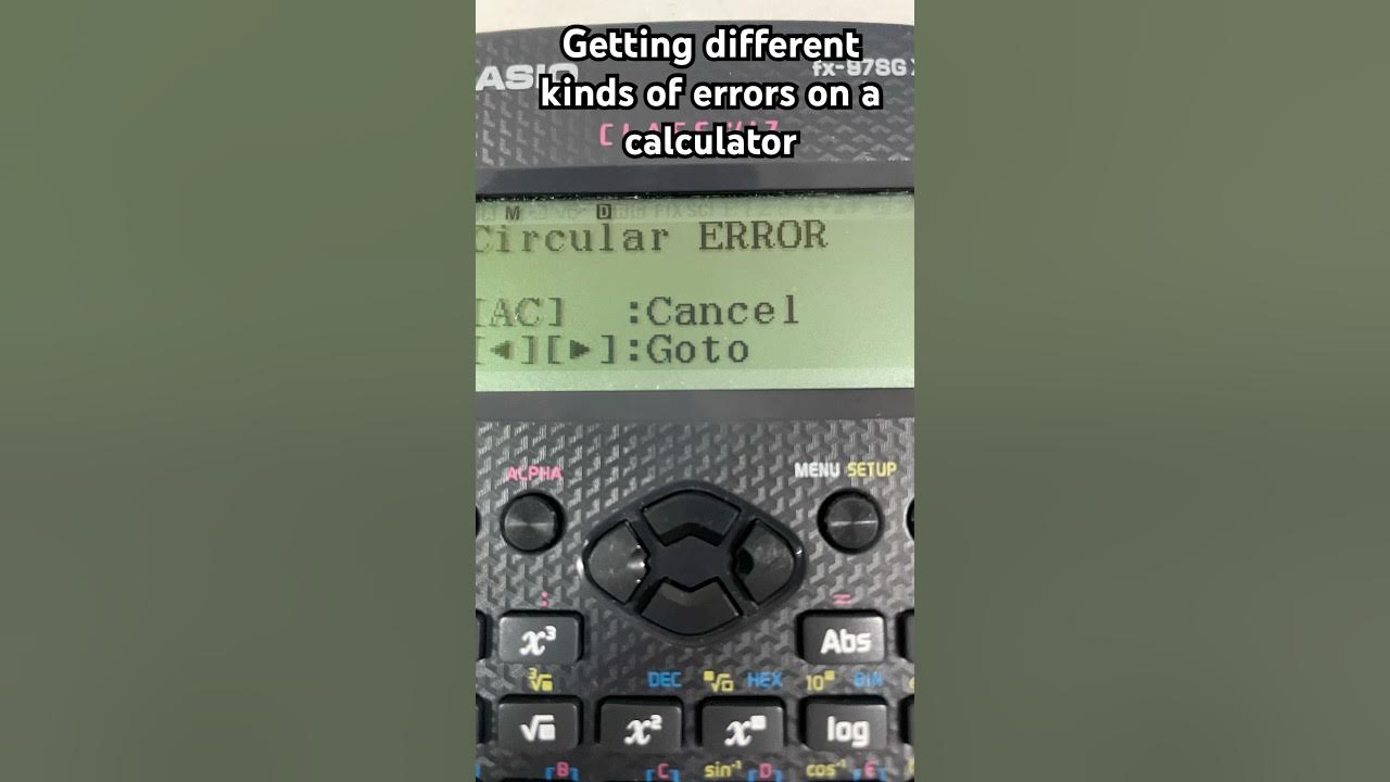 Getting different errors on a calculator - YouTube