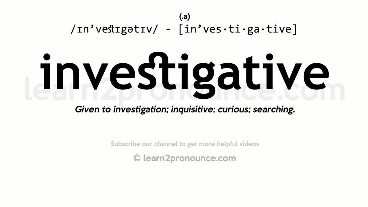 Pronunciation of Investigative | Definition of Investigative - YouTube