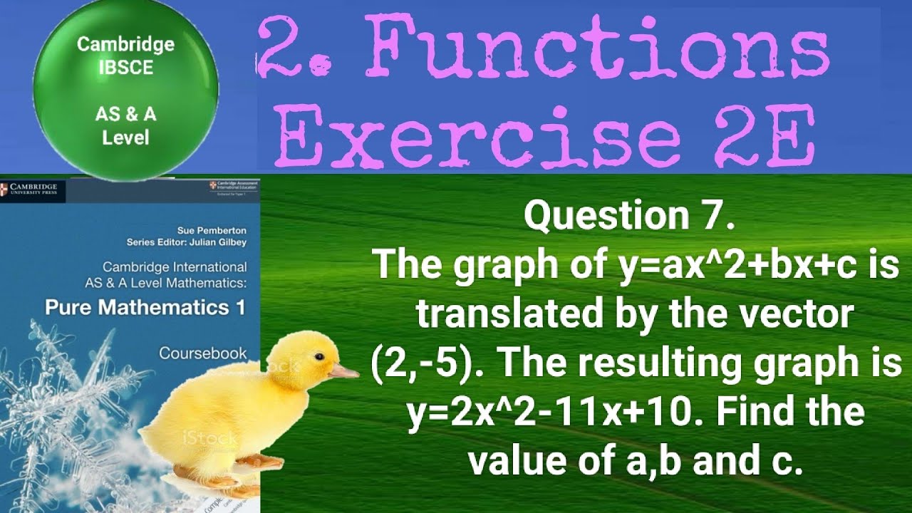 The Graph Of Y ax 2 bx c Is Translated By The Vector 2 5 The