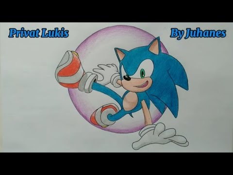How to draw Sonic The Hedgehog for the beginners 1405 (Privat Lukis ...