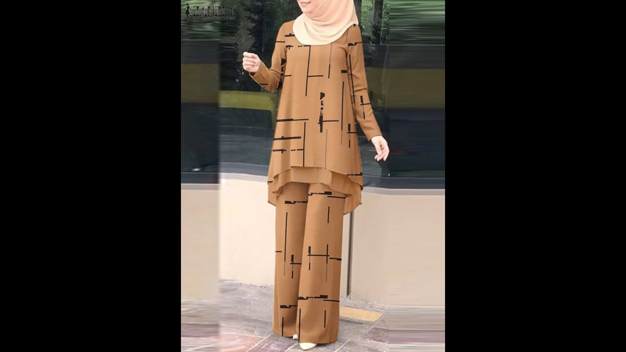 ZANZEA Muslim Women Pant Sets – Elegant Islamic 2-Piece Outfit for a ...