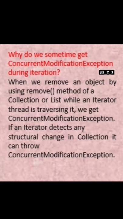 Why Do We Sometime Get Concurrentmodificationexception During Iteration Java