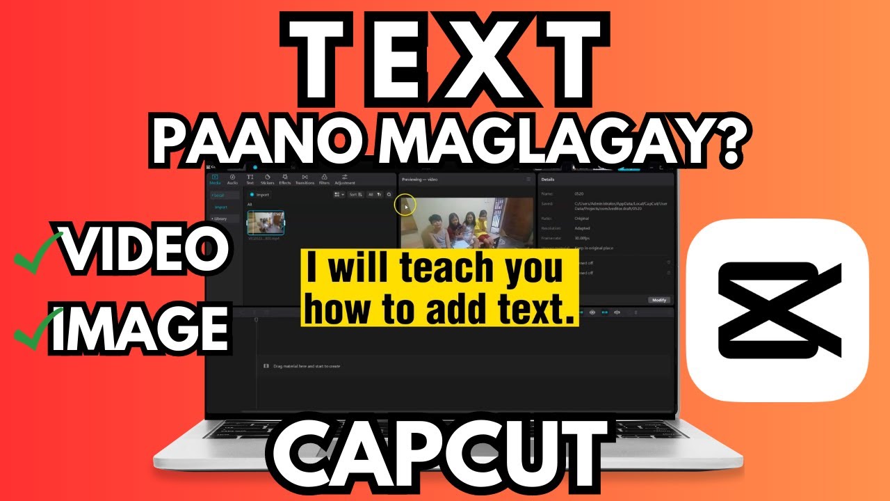PAANO MAGLAGAY NG TEXT SA VIDEO OR IMAGE GAMIT ANG CAPCUT | CAPCUT APP | TAGALOG TUTORIAL - YouTube