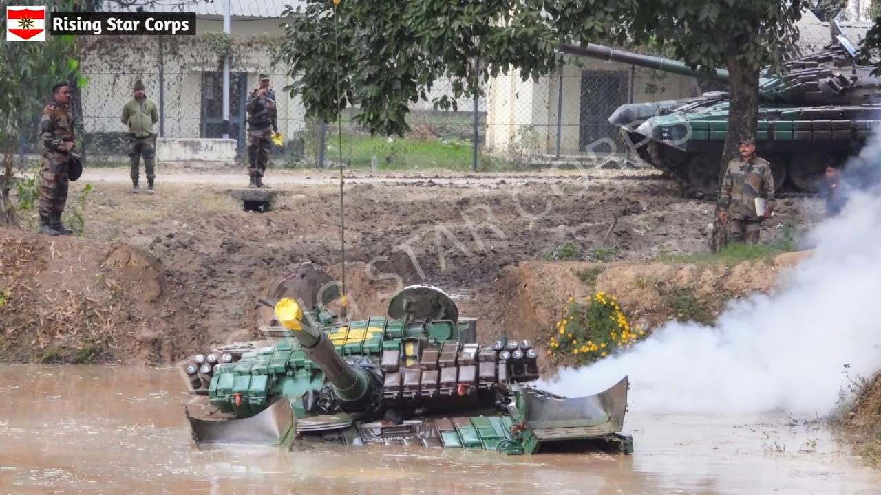 T-72 Ajeya Tanks from Tiger Division perform Cross Terrain Maneuvers ...