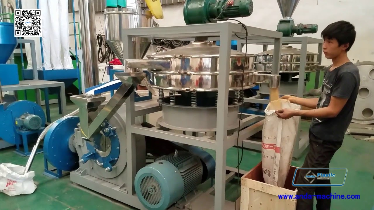 CE certified plastic LDPE pulverizer machine - YouTube