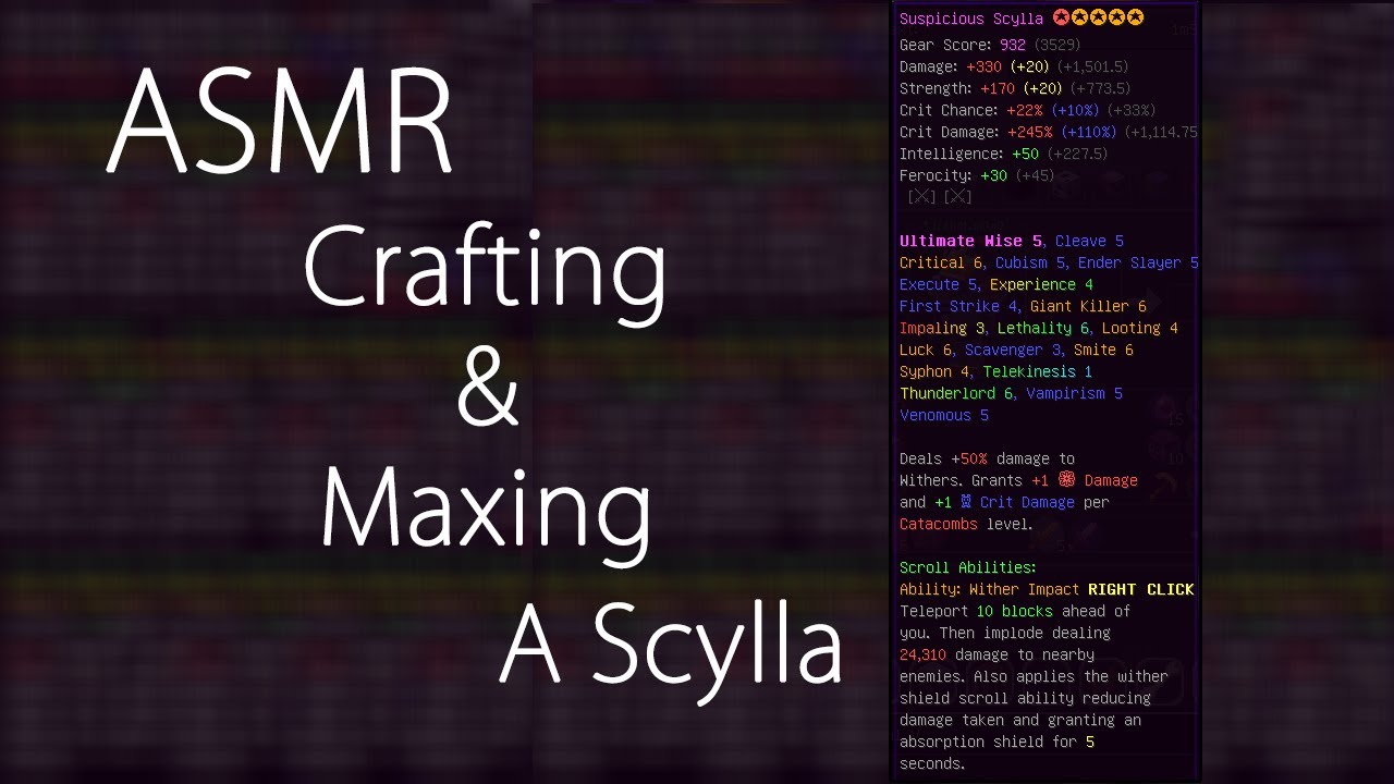 ASMR Crafting & maxing a Scylla | Hypixel skyblock - YouTube