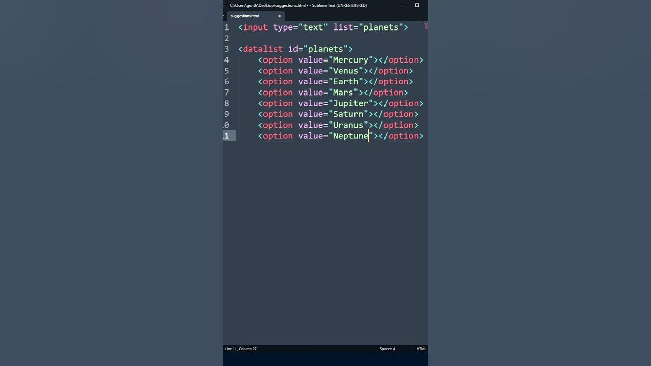 Easy Html Input With A Suggestion List Youtube