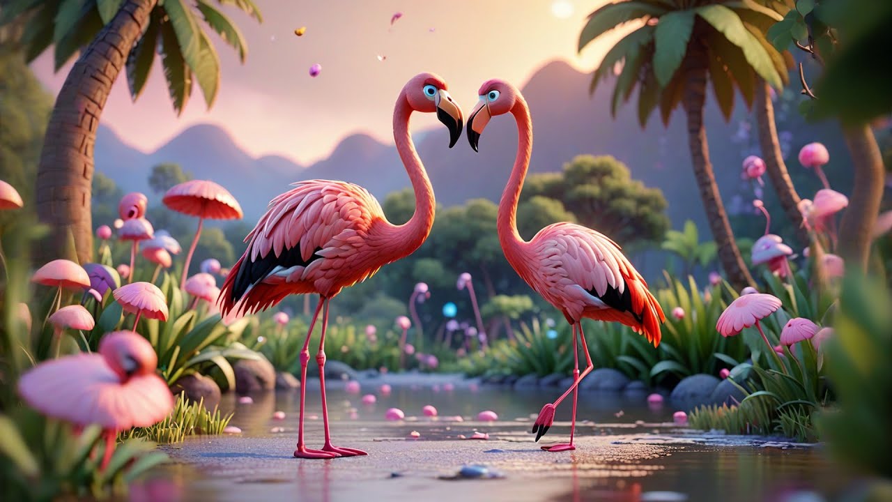 Pink Flamingos Dance All Day + More Nursery Rhymes & Kids Songs - YouTube