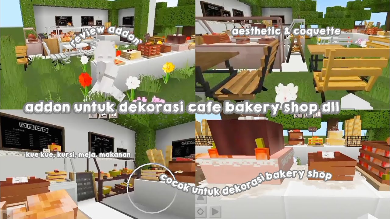 Review addon 🍰 : untuk dekorasi cafe, bakery shop dll 💌 || Minecraft ...