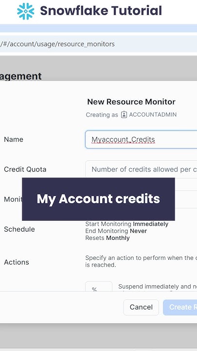 Create a Snowflake Resource Monitor in 60 Seconds | Quick Tutorial - YouTube