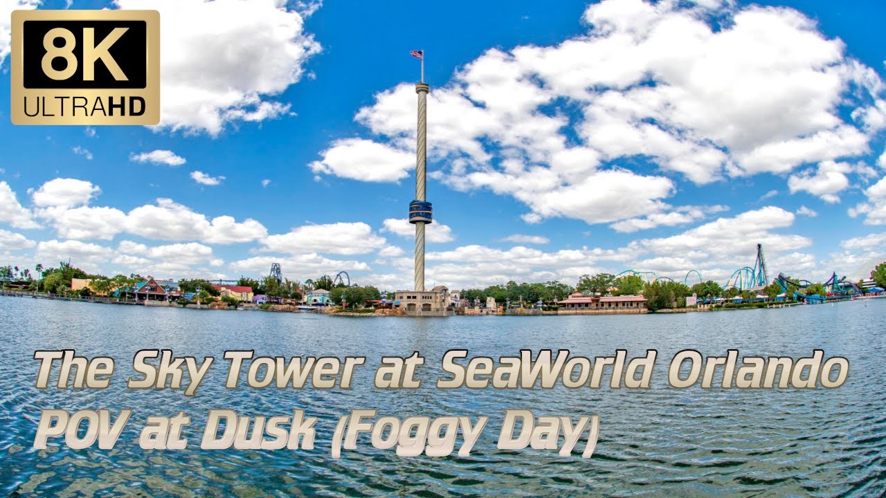 POV of the Sea World Sky Tower at Dusk (Orlando, Florida) - 8K ...
