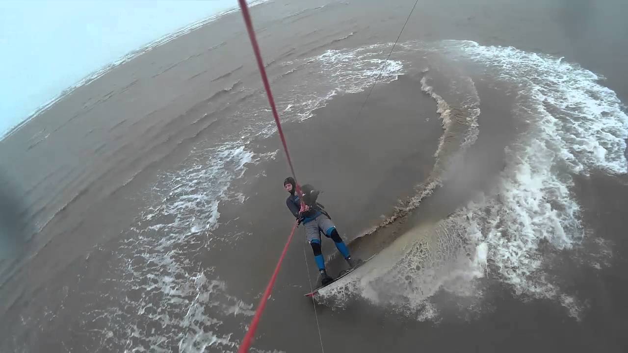 Kitesurfing Blackpool Feb 2016 - YouTube