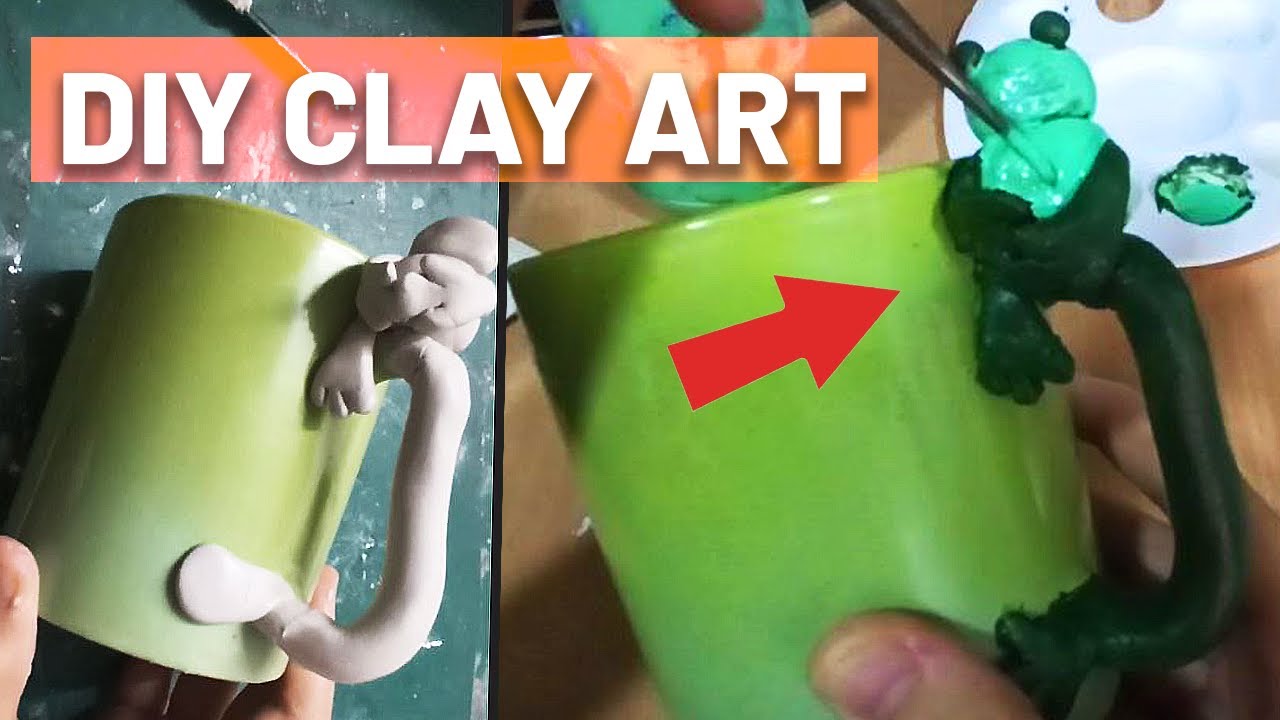 DIY CLAY ART ON MUG | Bored? TRY THIS | Mumbai Painting Studios - YouTube