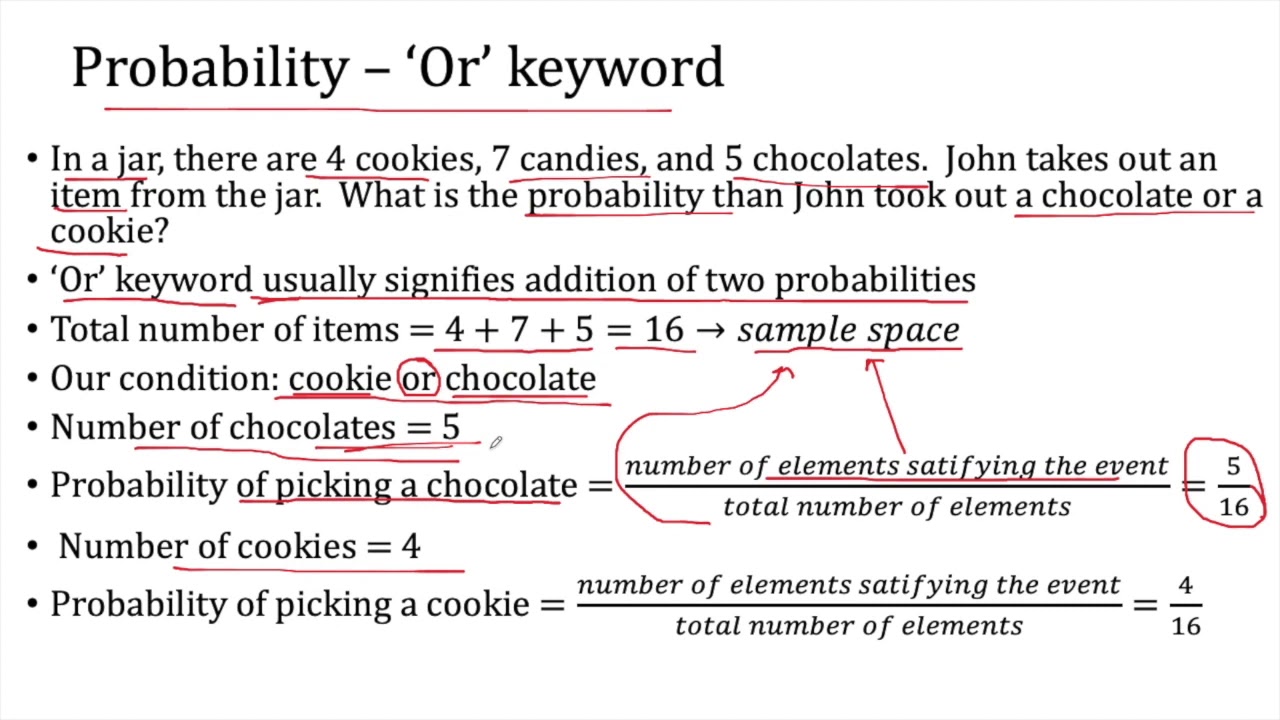 Probability - "Or" Keyword - YouTube