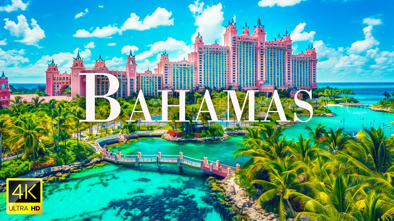 FLYING OVER BAHAMAS (4K UHD) - Relaxing Music Along With Beautiful ...