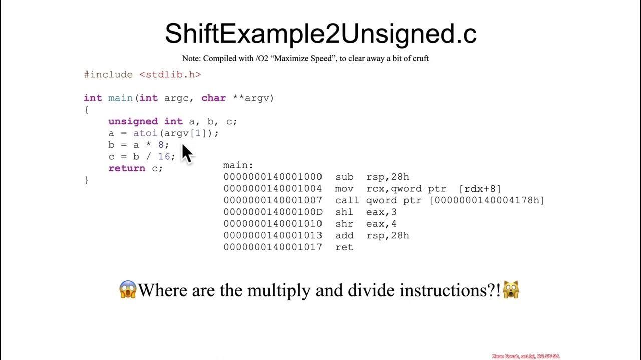 Bit Shifting: ShiftExample2Unsigned.c Intro - Architecture 1001: x86-64 Assembly - YouTube