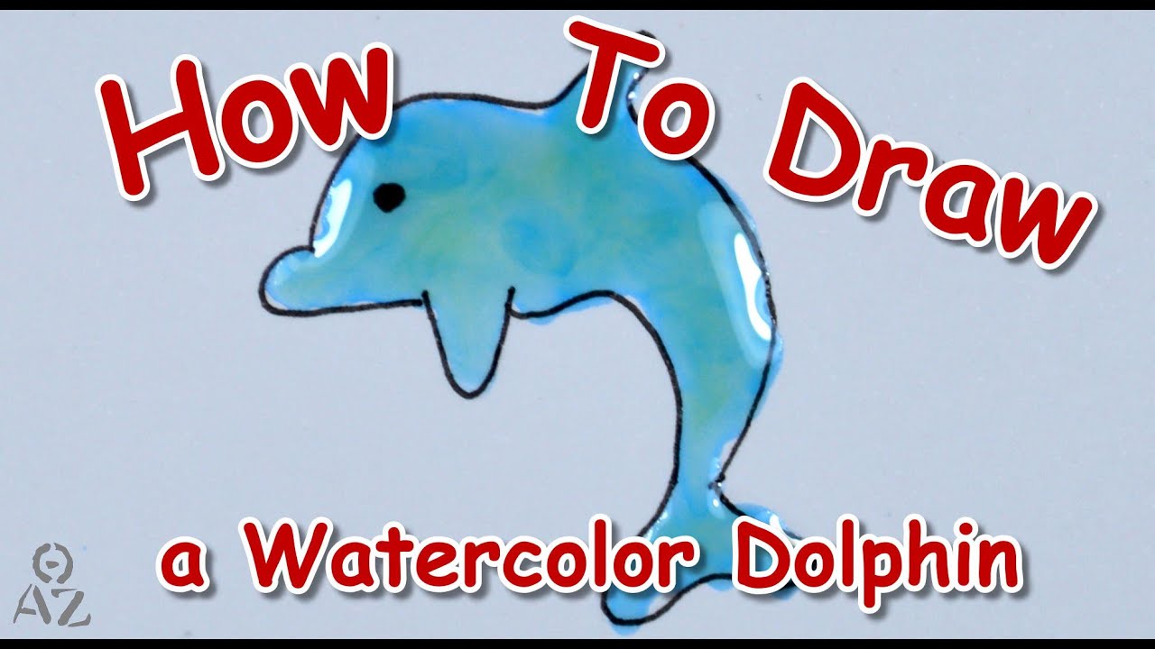 How to Draw a Watercolor Dolphin - YouTube