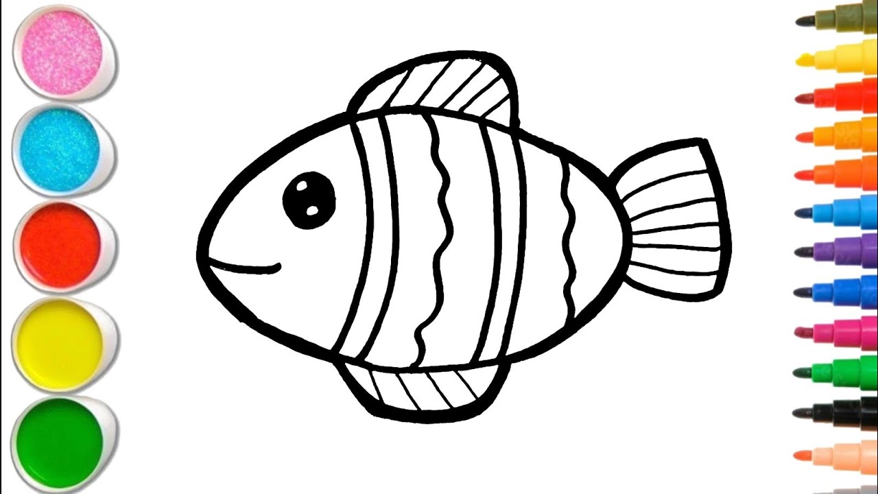A Beautiful Fish Drawing for kids | How to draw a Fish for kids ...