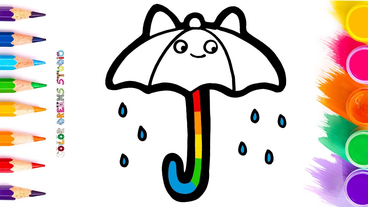 ☔How to Draw a Cute Umbrella | Easy Step By Step Drawing Tutorial - YouTube