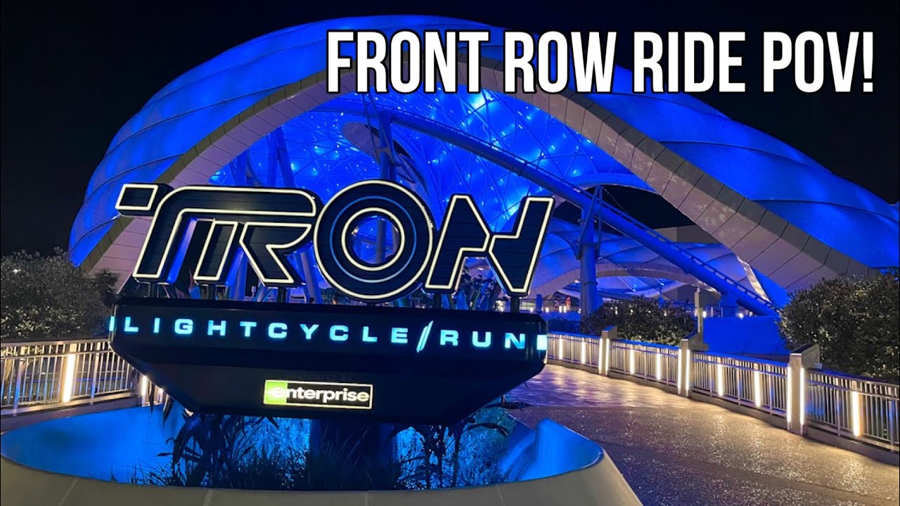 Tron Lightcycle Run Ride POV! | FRONT ROW - YouTube