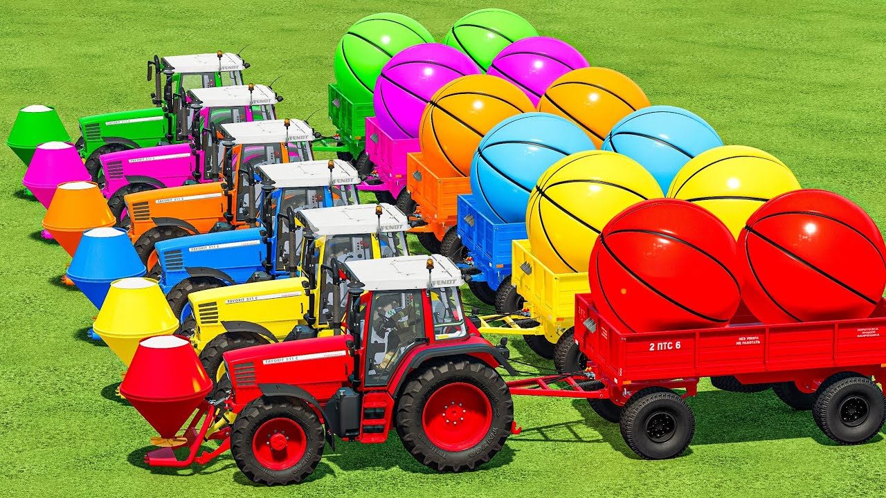 BALLS LOADED WITH TROLLEY & MINI SOLID FERTILIZER IN FS22 | FARMING ...