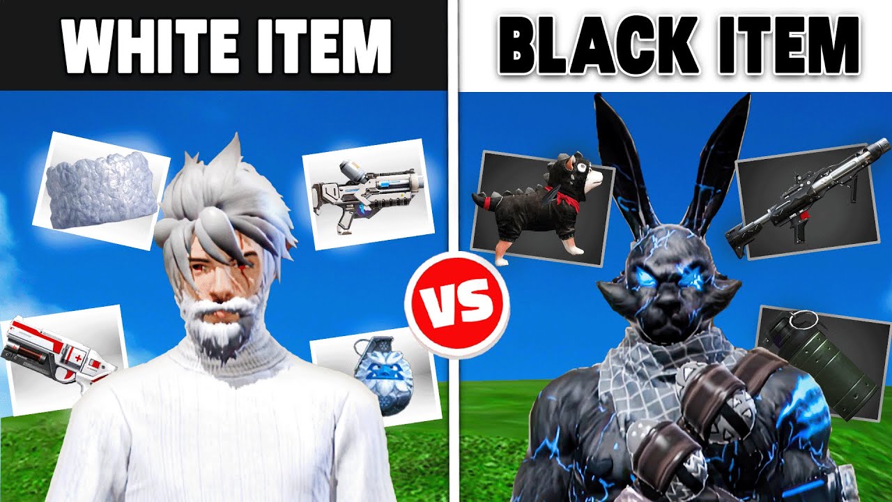 BLACK vs WHITE Color Free Fire Item Challenge ! - YouTube