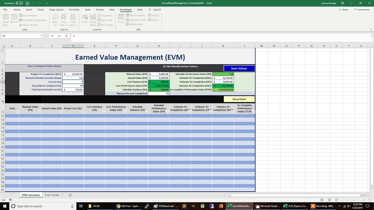 Example Of Excel Automation EVM Automated Chart YouTube Example Of Excel Automation EVM Automated Chart YouTube