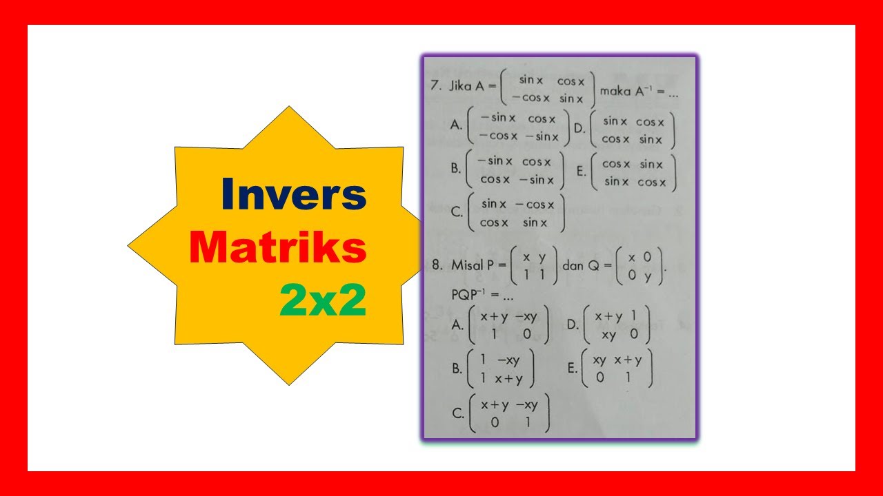 Invers matriks 2 x 2, ada trigonometri, by Top Mat - YouTube