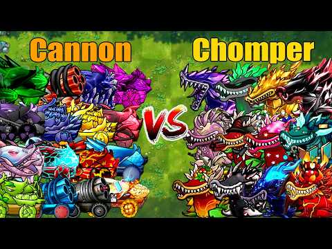 PVZ 1 Fusion 3.9 Challenge!! Team Cannon VS Team Chomper VS 300 Zombie Random - Who Will Win?