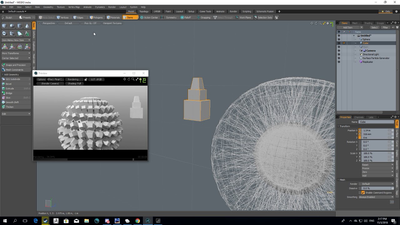 Modo: surface particle generator - YouTube