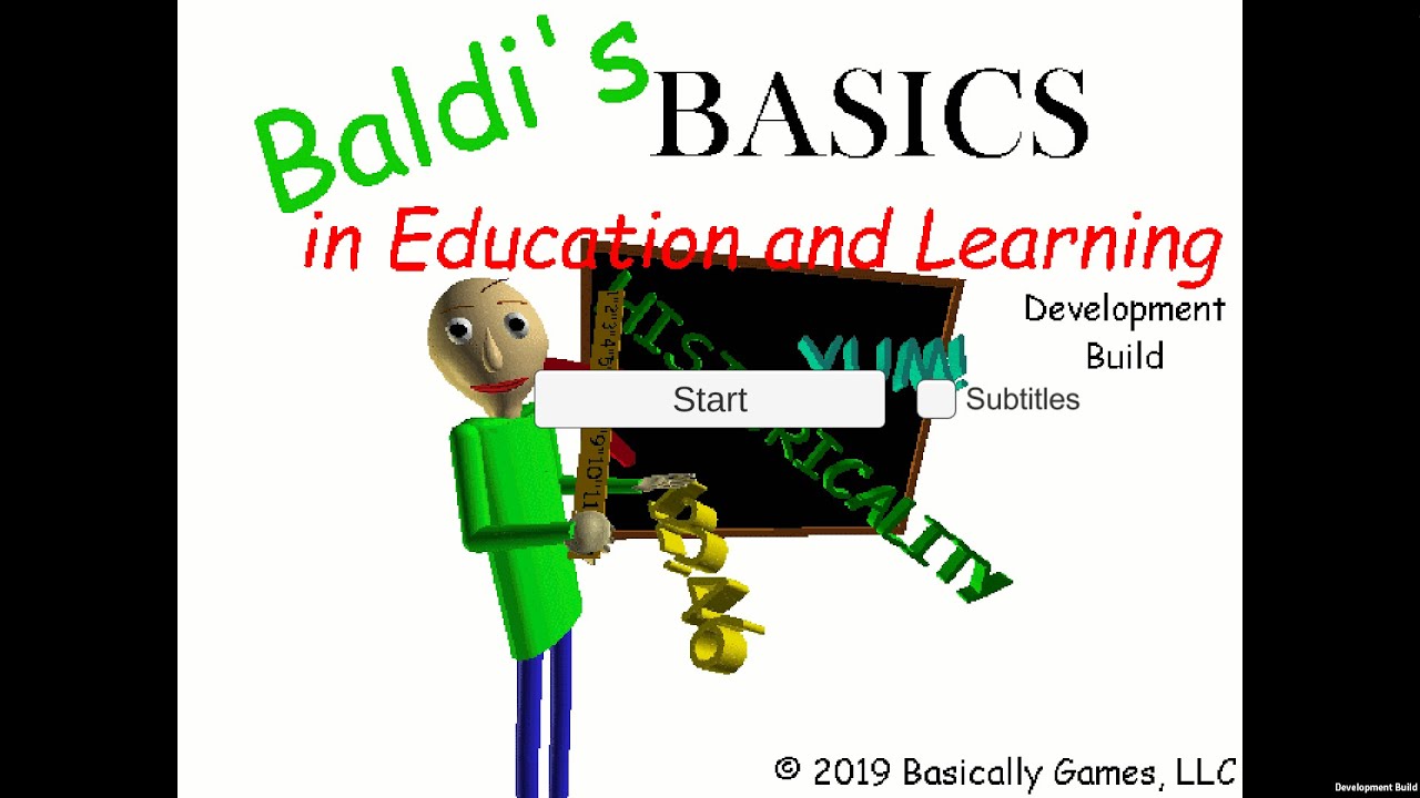 Baldi's Basics Development Build Recreation - YouTube