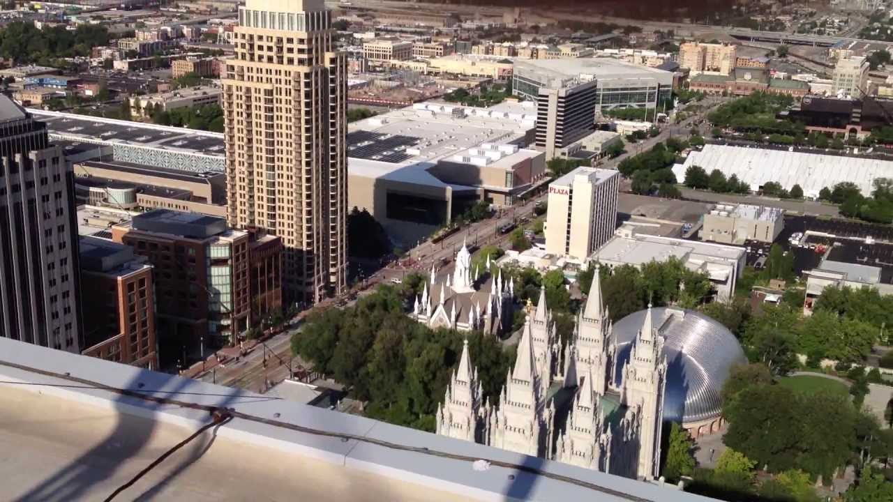 On the roof of the LDS Church Office Building - YouTube