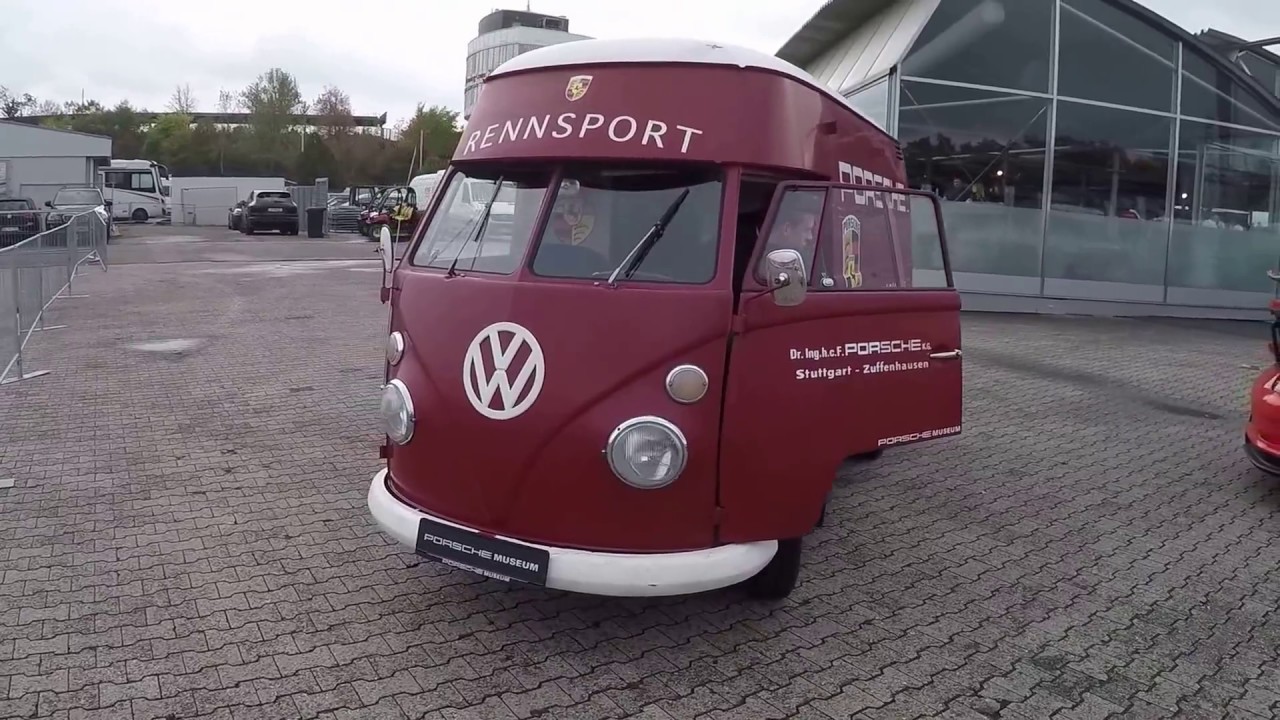 Volkswagen VW T1 Bulli Porsche Rennsport service car with engine sound ...