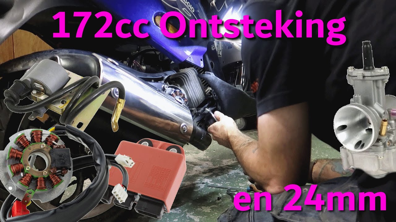 172cc Ontsteking vervangen en 24mm afstellen - YouTube