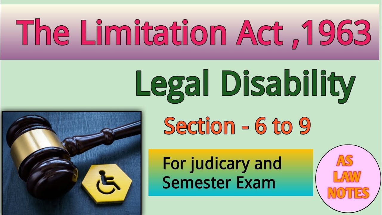 Legal Disability under The limitation act,1963 | AS Law Notes | - YouTube