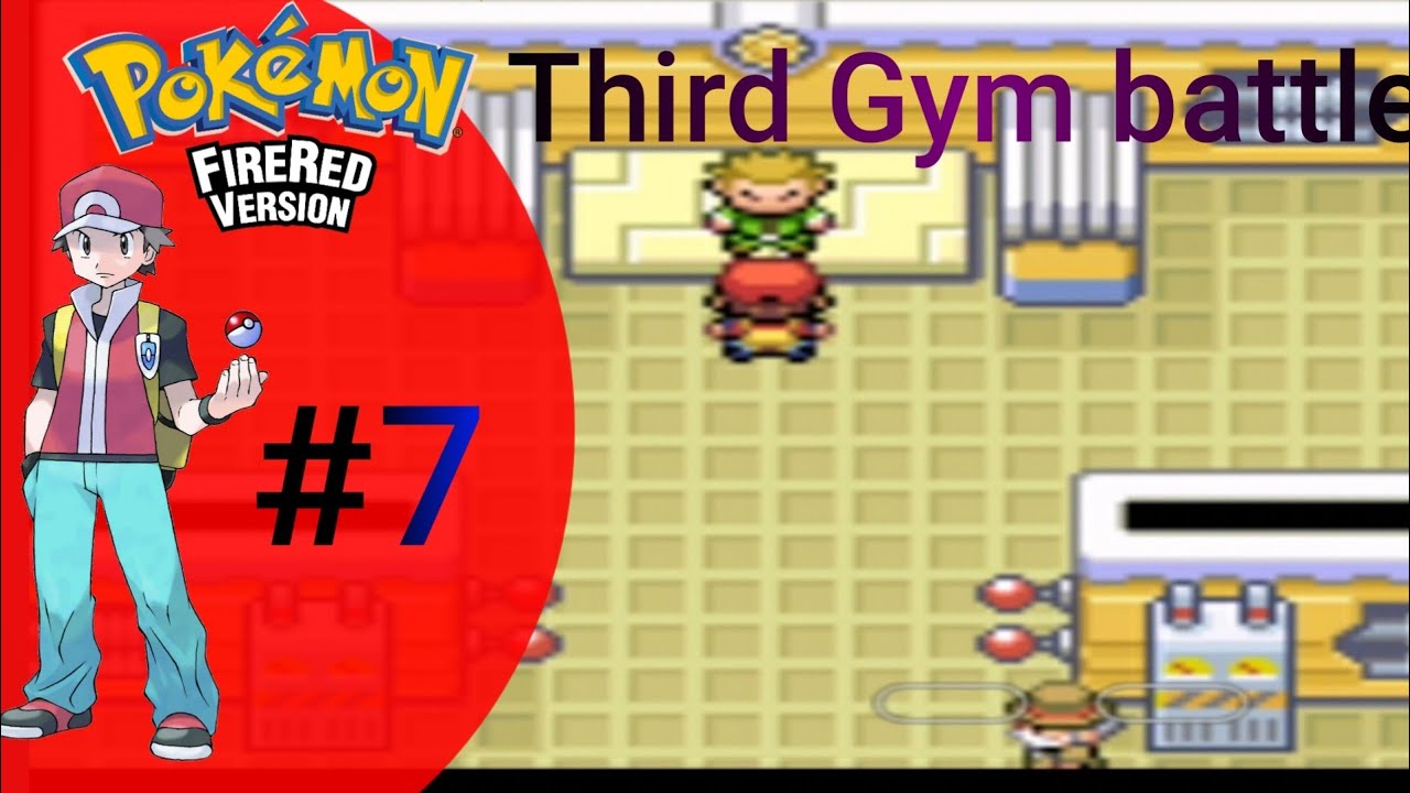 My third gym battle in pokemon fire red /episode 7/ catching new ...