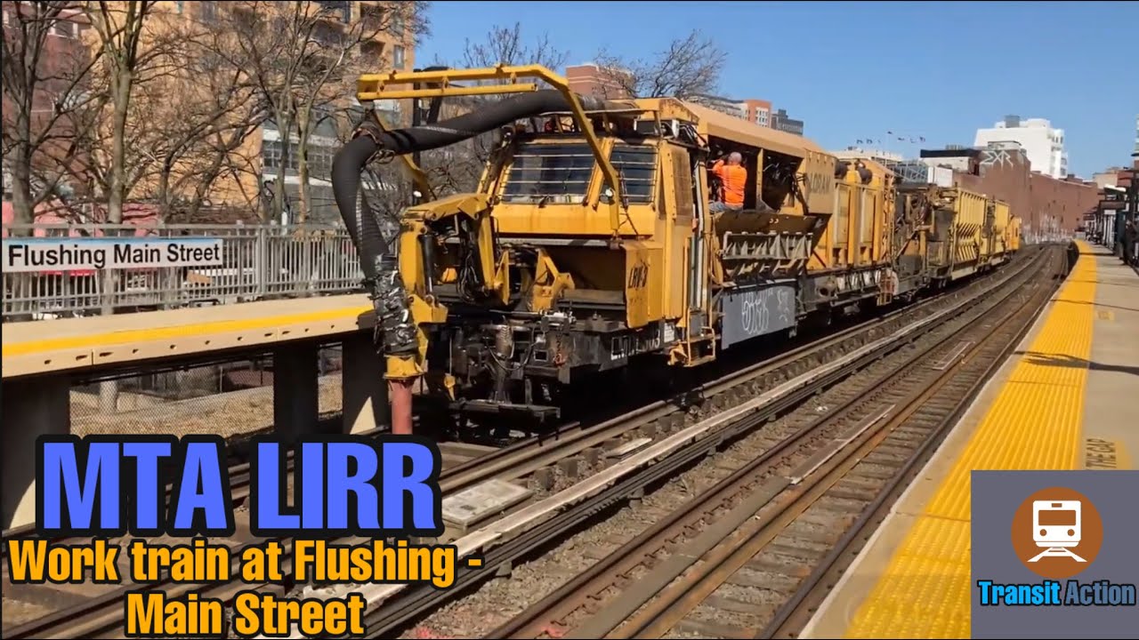 MTA LIRR work train at Flushing - Main Street - YouTube