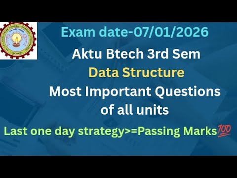 #aktu btech 3rd sem#data structure#most important questions of all ...