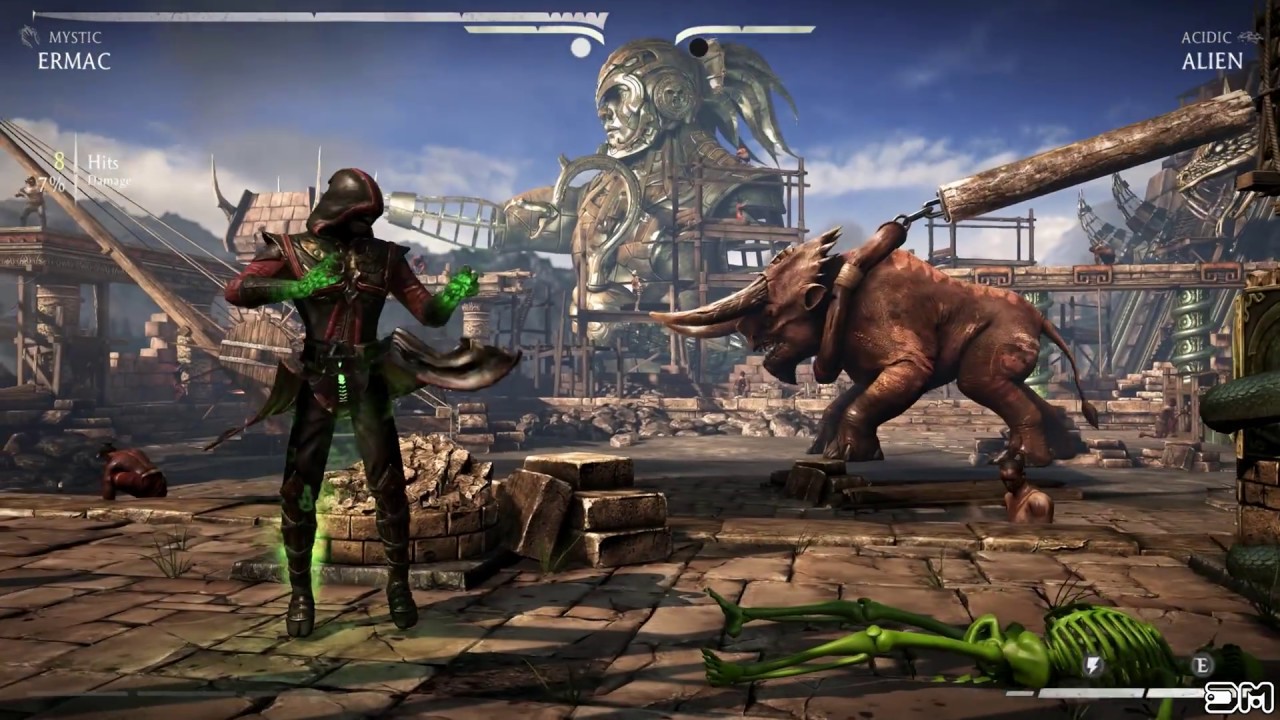 Mortal Kombat XL All X-Rays on Aliens Green Skeleton - YouTube