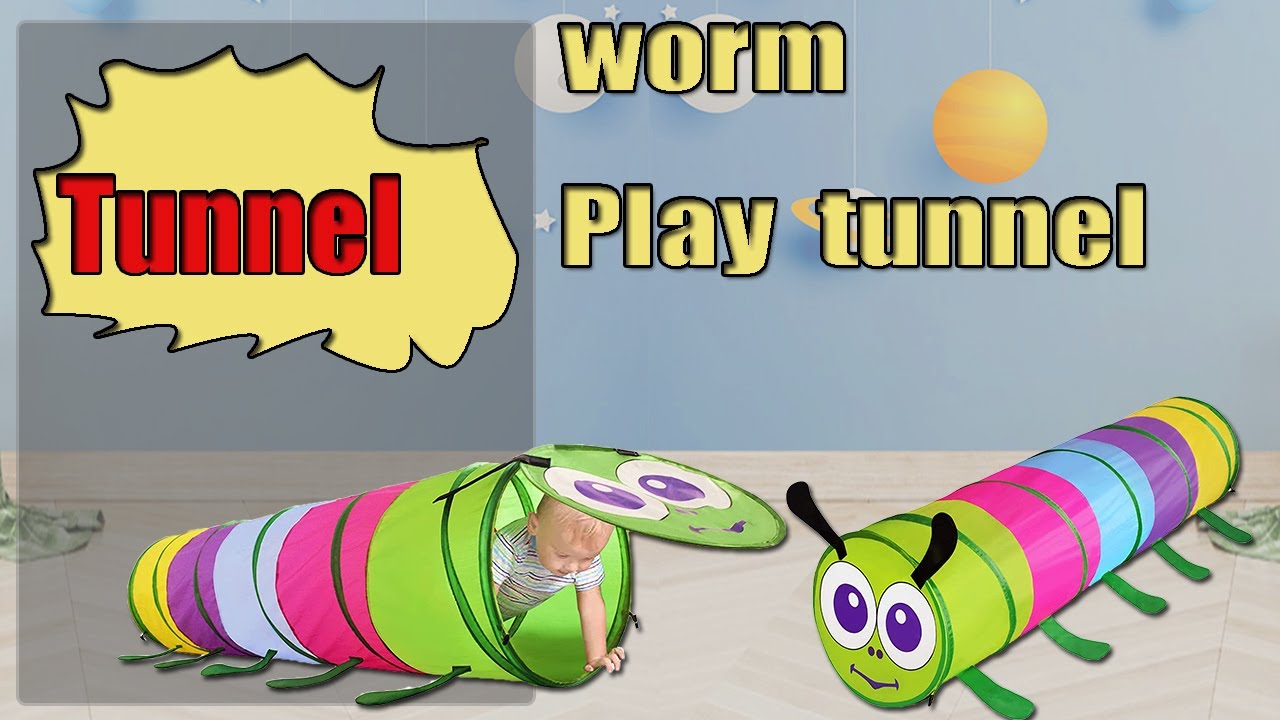 Multicolor Worm Pop Up Foldable Crawl Through Play Tunnel Toy Crawling ...