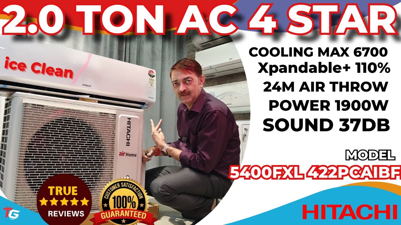Hitachi's MOST POWERFUL 2 Ton 4 Star Inverter Split AC 5400FXL Unboxing ...