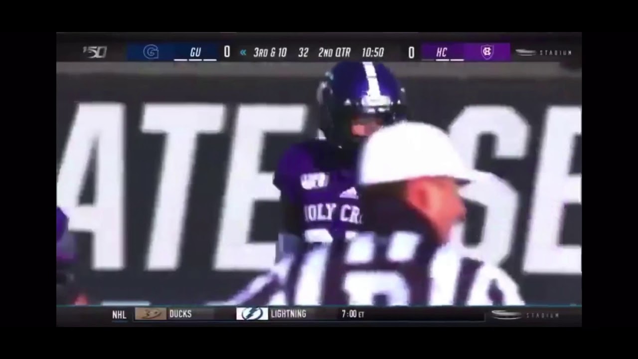 John Smith-Holy Cross DB Sophmore Highlights - YouTube
