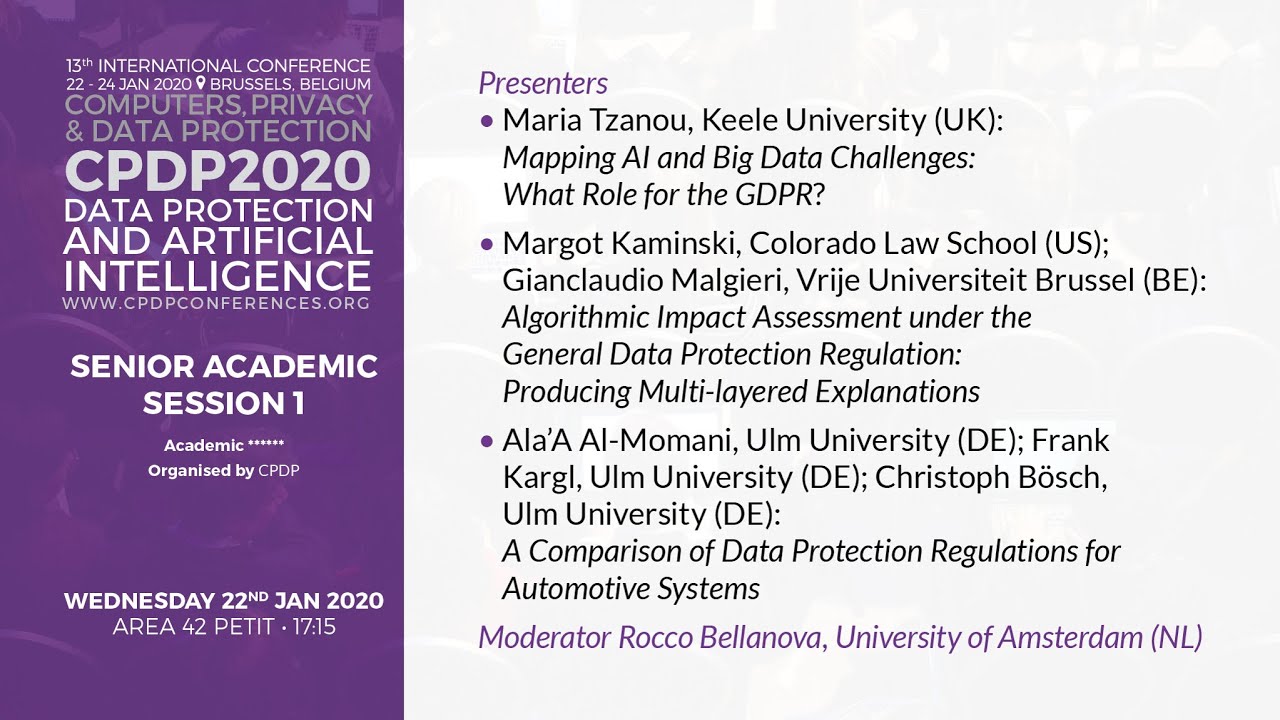 CPDP 2020: Senior Academic Session I - YouTube