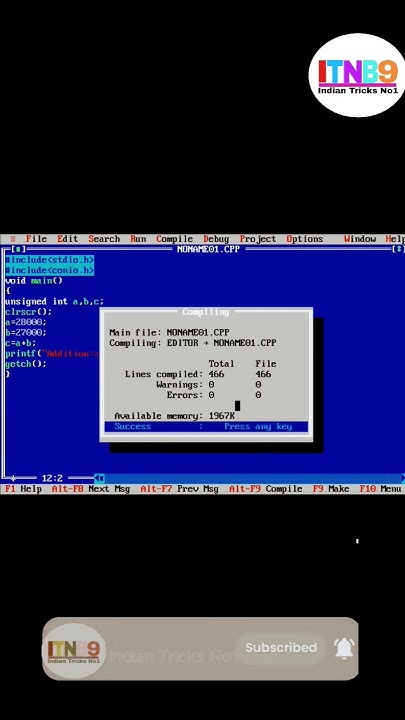 Write c Program to Print Sum of two Whole nos:2800 and 27000 Stored in a Variable Turbo C++ # ...